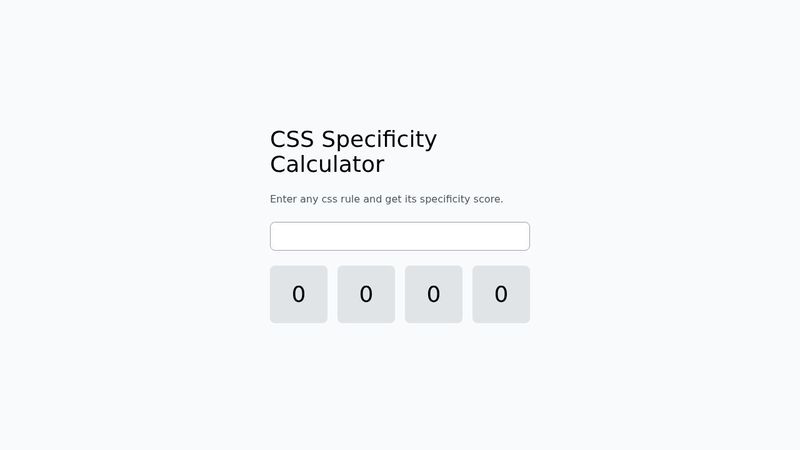 CSS Specificity Calculator