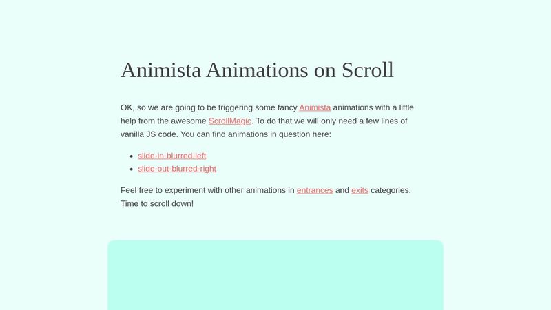 Animista Animations on Scroll