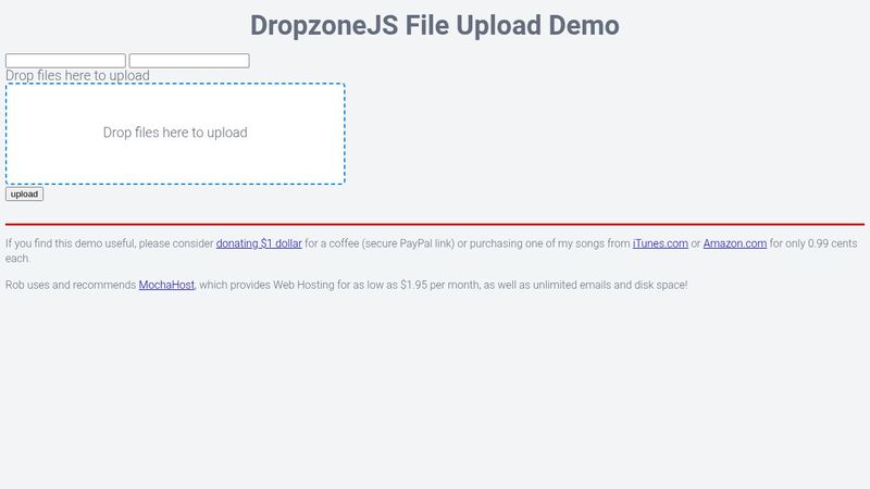 DropzoneJS File Upload Demo
