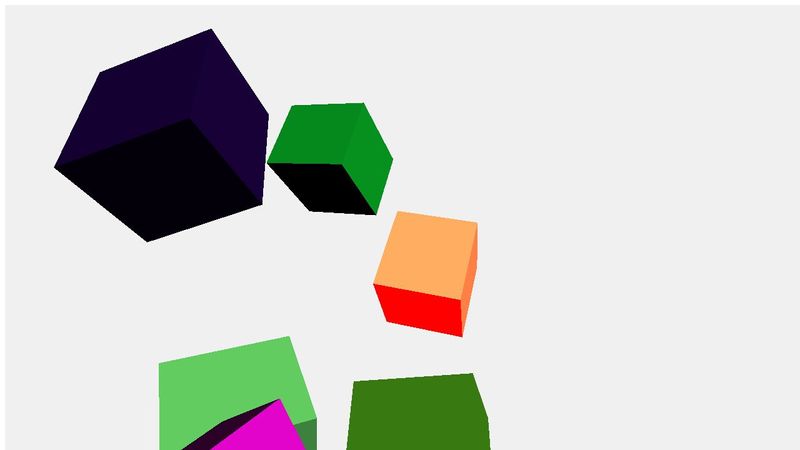 Three.js Example - Interactive Cubes