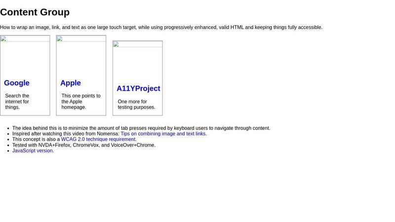 Content Group (jQuery)