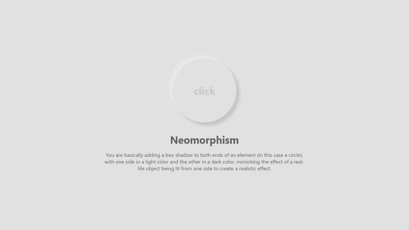 Basic Neomorphism Effect