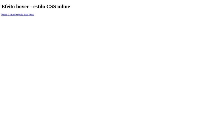 Efeito Hover - CSS inline 2