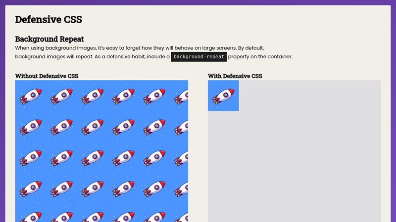 Defensive CSS - Background Repeat