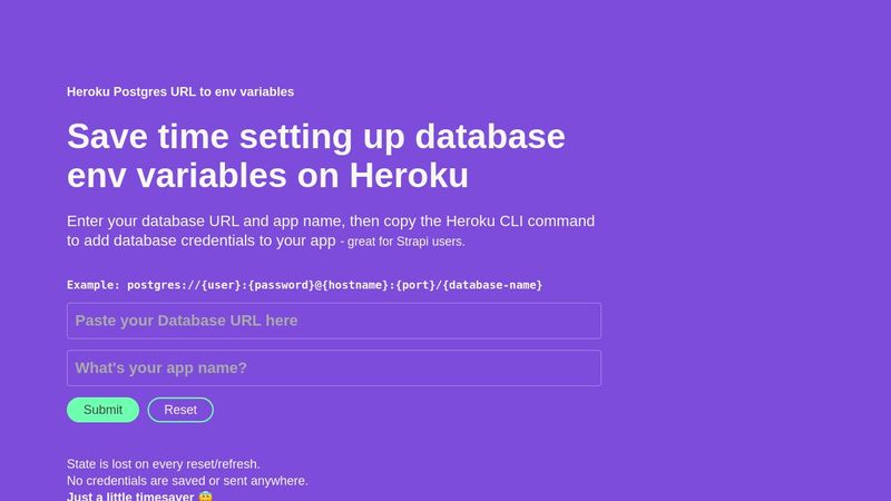 Heroku Postgres Database URL to Env Variables