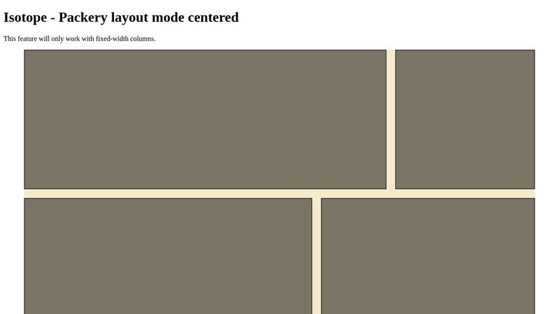 Isotope - Packery layout mode centered