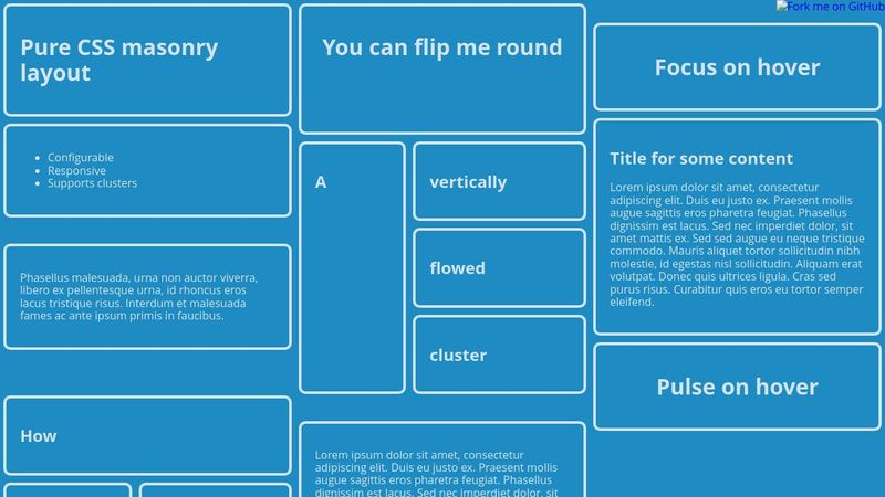 Pure CSS masonry layout w/ Flexbox