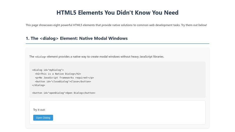 HTML5 Elements You Didn't Know You Need