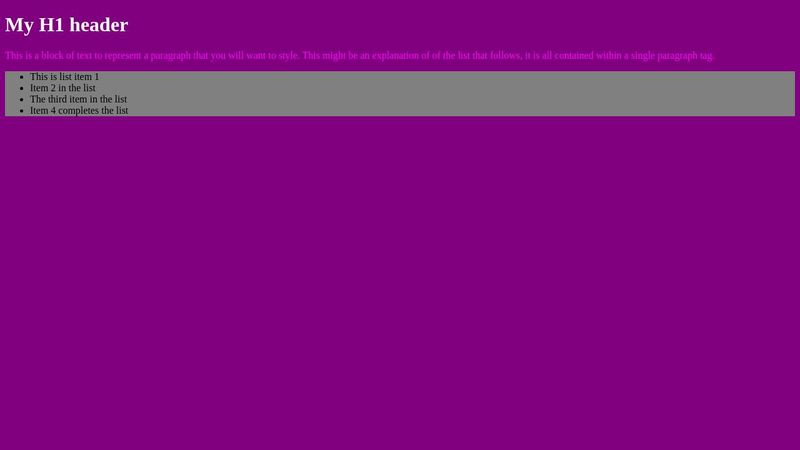 练习4-1：Building Your First CSS Rule Set
