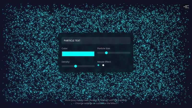 Interactive Particle Text Effect