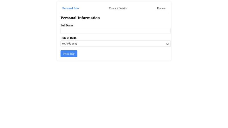 How to Create a Multi-Step Forms in HTML Without JavaScript: Technique 1: CSS-Only Multi-Step ...