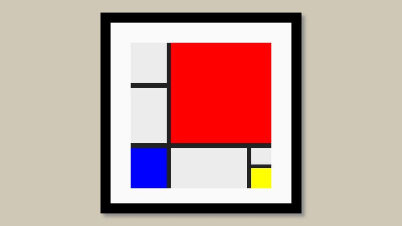 Mondrian Artwork - Single Div CSS Art (Divtober 2023 : Day 3 : Artist)