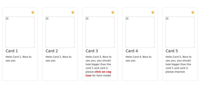 bootstrap card deck with animated modal