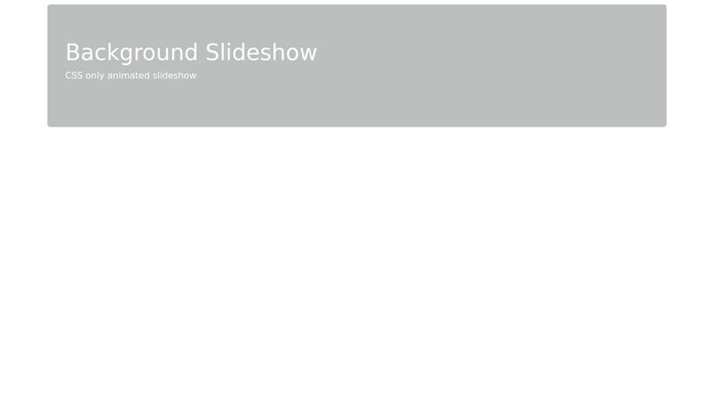CSS Only Slideshow Background