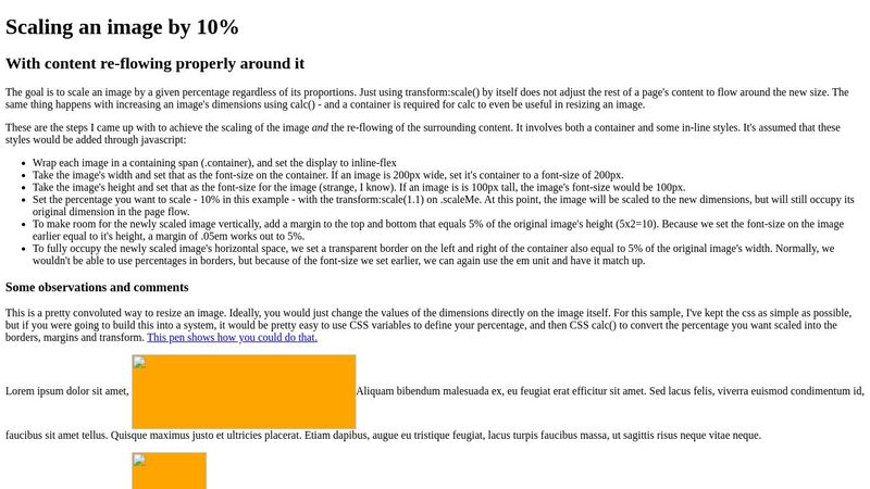 Resizing an image through CSS and font-size