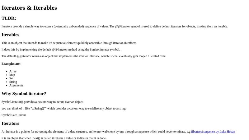 Iterators & Iterables