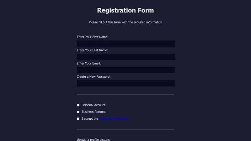 responsive registration form
