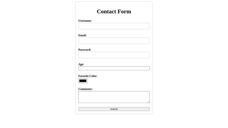 HTML Contact Form Validation