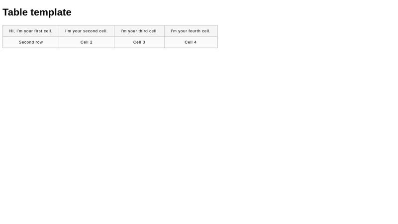 Html Table Basics