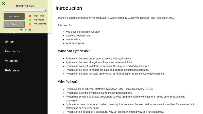 Technical Documentation Page | Python Tutorial