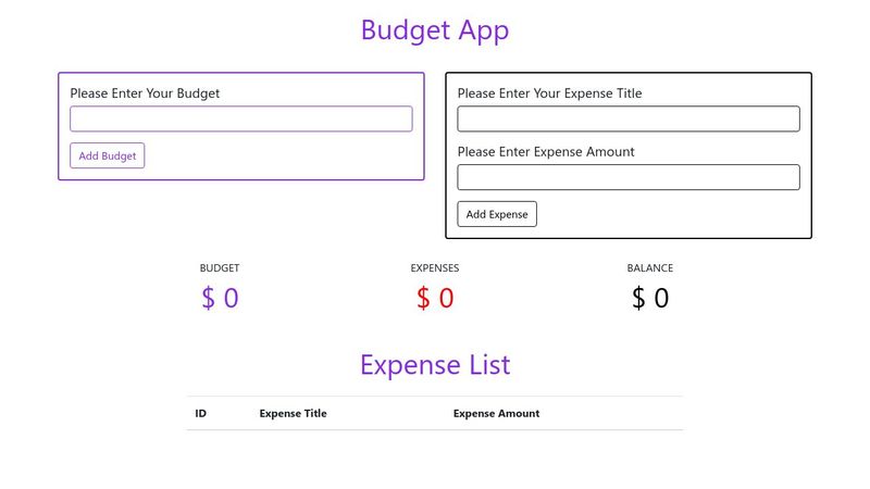 javascript budget app