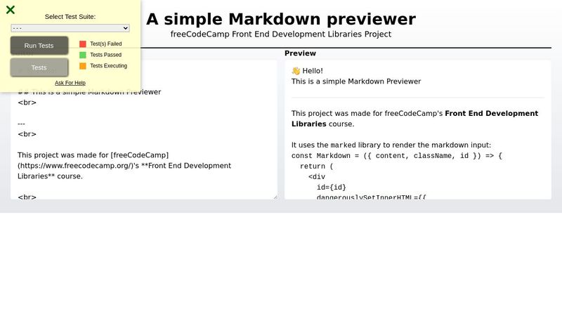 freeCodeCamp/markdown-previewer