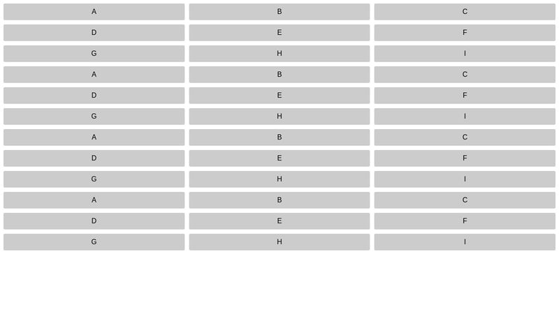 CSS Grid 3 Columns, 3 Rows