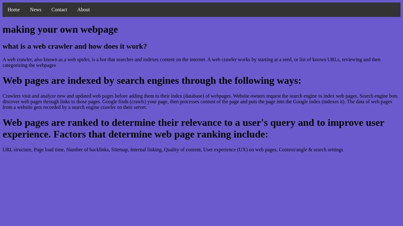 making your own webpage