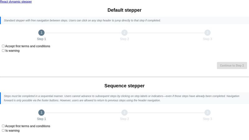 React stepper