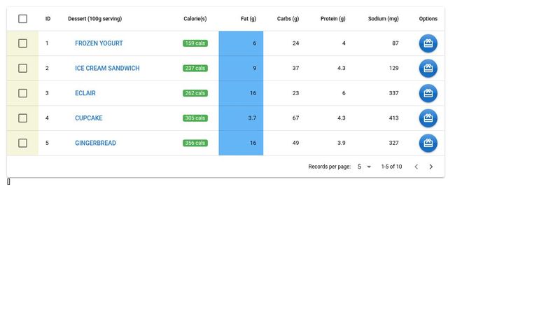 Quasar QTable: Custom Table + Multi Select + Styled Columns