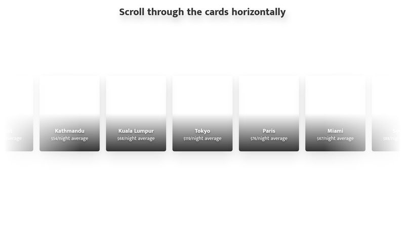 Horizontal scrolling cards
