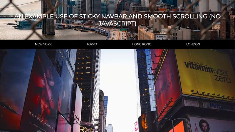 Sticky Navbar and Smooth Scroll (Pure HTML and CSS)