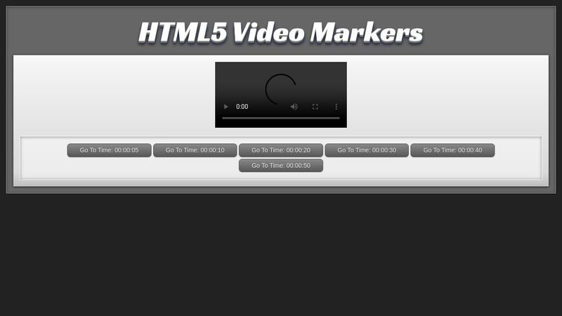 HTML5 Video Markers