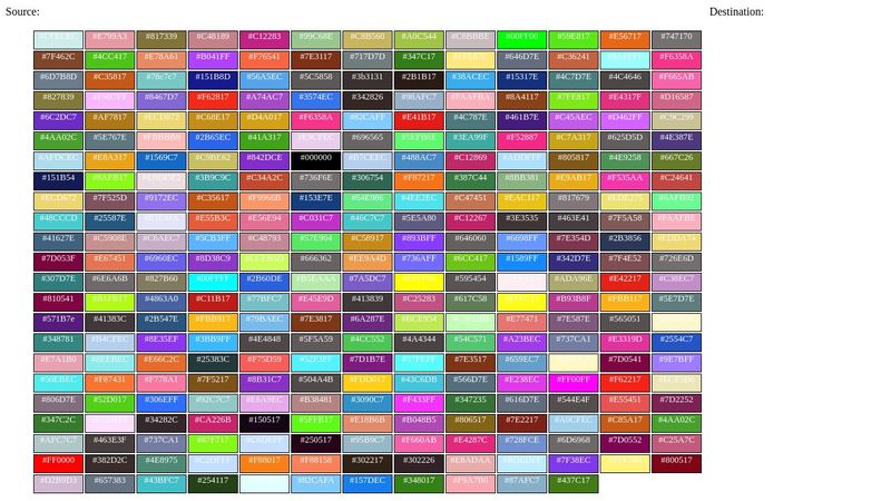 Color picker from 256 unique colors