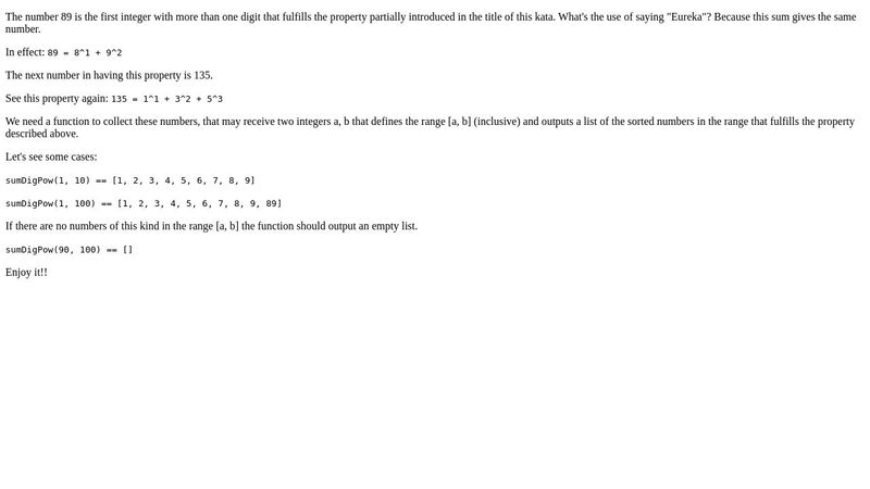 [Codewars Kata] - Take a Number And Sum Its Digits Raised To The Consecutive Powers And ...