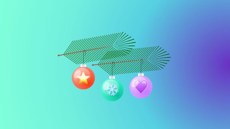 CSS Christmas tree branch with ornaments