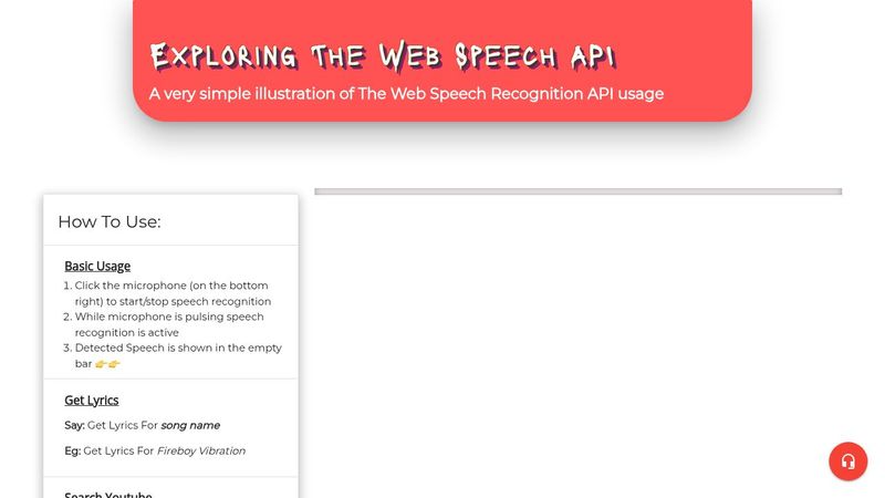 Web Speech API (Web Speech Recognition)