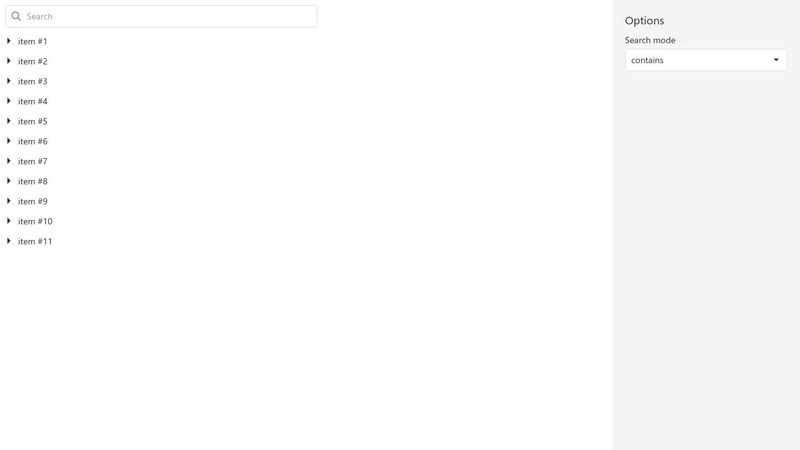 TreeView with Search Bar - DevExtreme Tree View
