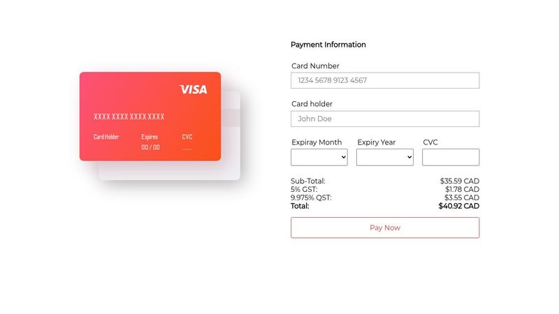 Responsive Credit Card Checkout (Payment)