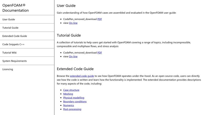 OpenFOAM DOCUMENTATION PAGE
