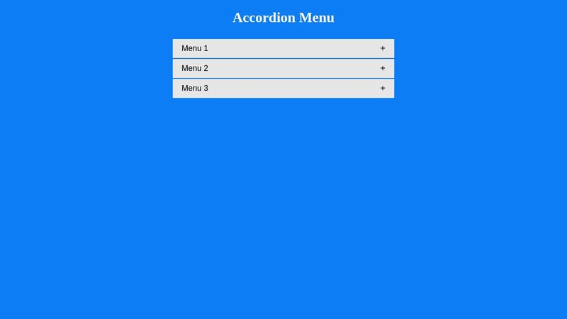 JavaScript - Accordion Menu