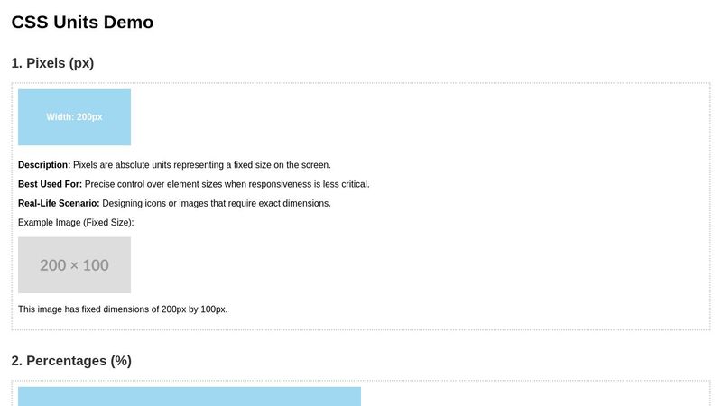 CSS Units Complete Demo