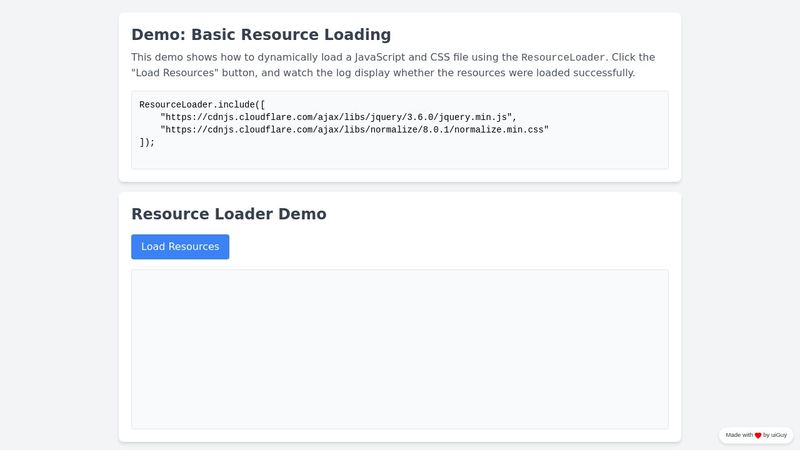 Demo: Basic Resource Loading using ResourceLoader.js