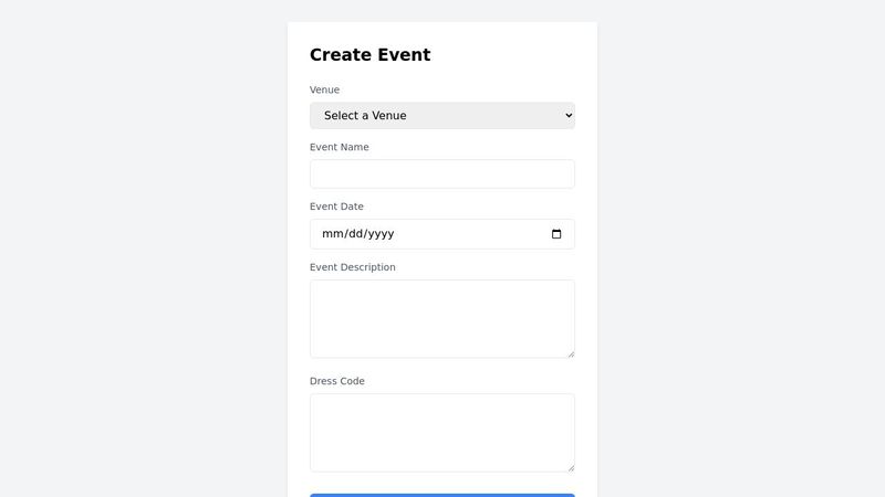 Create Event Form - Tailwind CSS