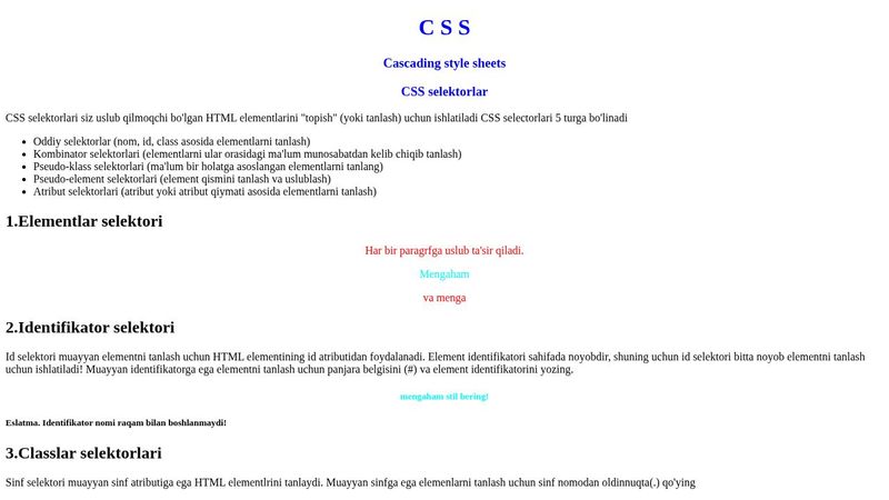 CSS lesson