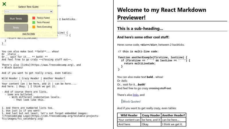 React Markdown Preview