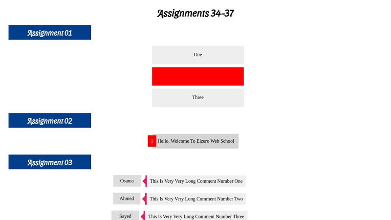 CSS Assignments 34-37