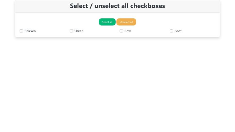 Select and unselect all checkboxes with button