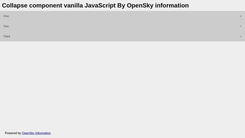 Collapse component Vanilla JS By OpenSky Information