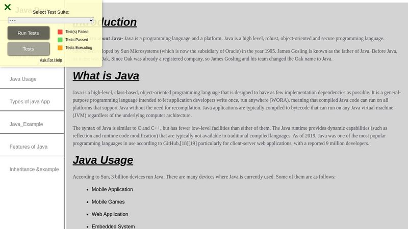 FCC suite: Java Documentation